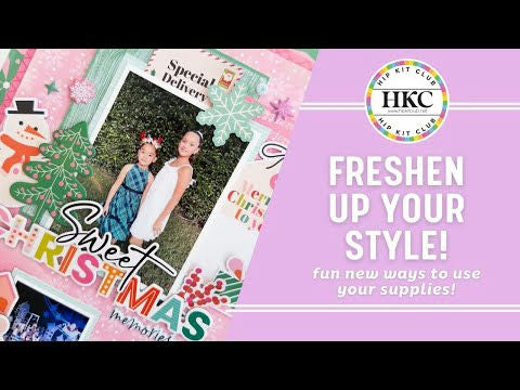 Snowy Scene Scrapbook Layout with Unexpected Colors | Hip Kits November ...