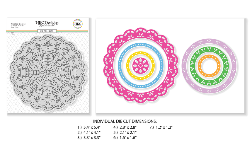 May 2025 Nested Eyelet Circle Metal Die - Premium Craft Die – Hip Kits
