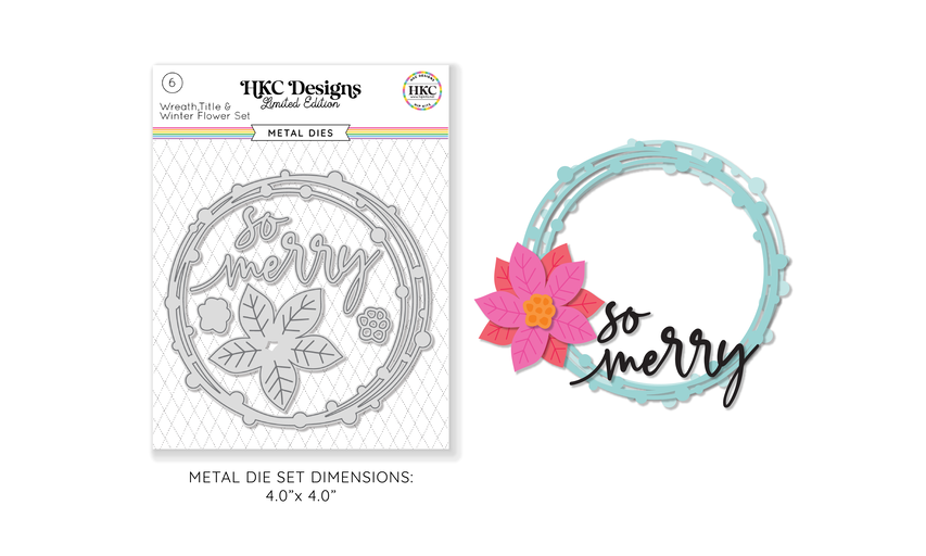 November 2025 Wreath Title and Winter Flower Die Set – Hip Kits