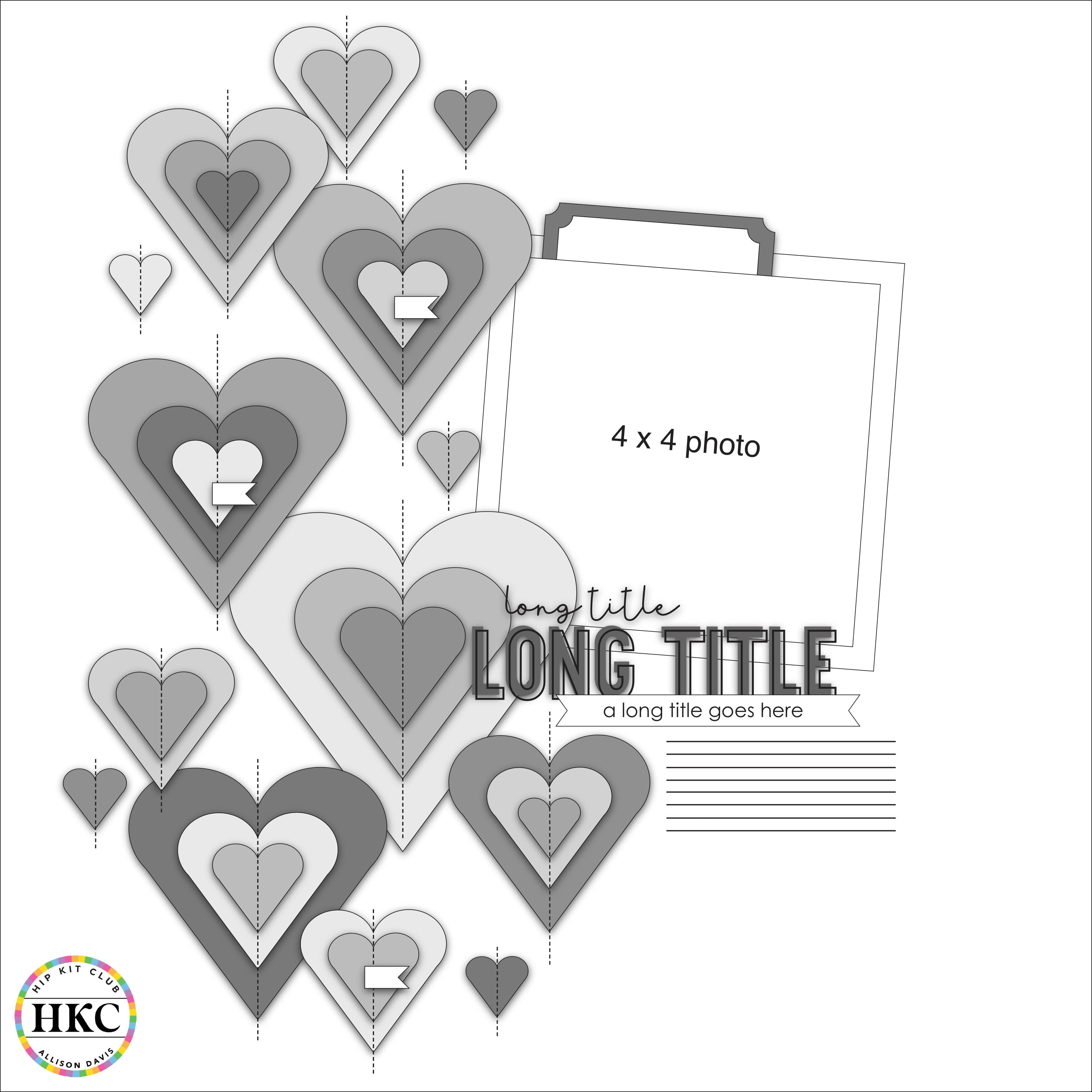 Free Scrapbook Sketch 16 - Allison Davis April 2025 | Hip Kit Club ...